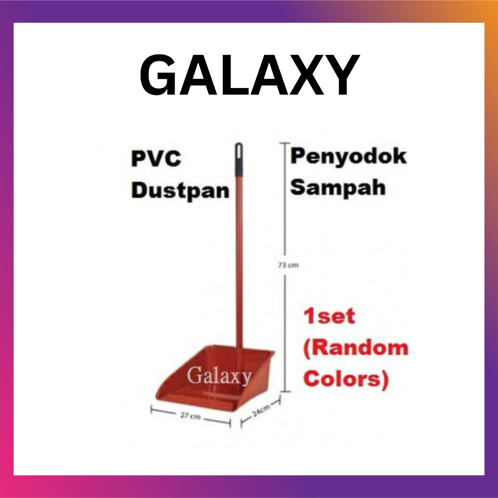 Plastic Dustpan with Metal Handle / Home Dustpan / Penyodok Sampah ...