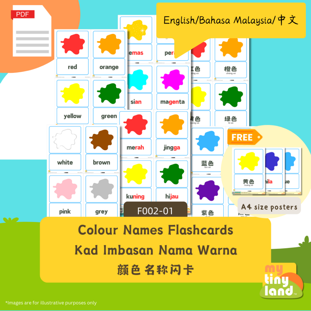 F002-01 Kad Imbasan Nama Warna / Colour Names Flashcards | Shopee Malaysia