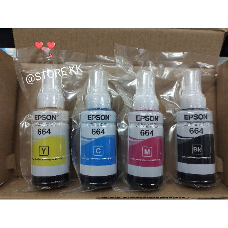 ORIGINAL EPSON T664 664 T6641/ 6642 / 6643 / 6644 INK. T664 664 FOR PRINTER L120 L210 L360 L405 ...