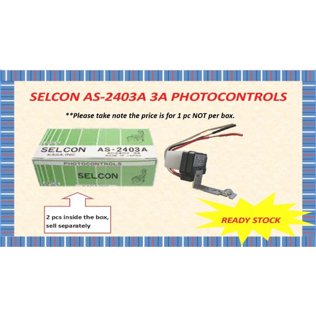 ( ORIGINAL JAPAN) SELCON AS-2403A 3A PHOTOCONTROL SENSOR LIGHT | Shopee ...