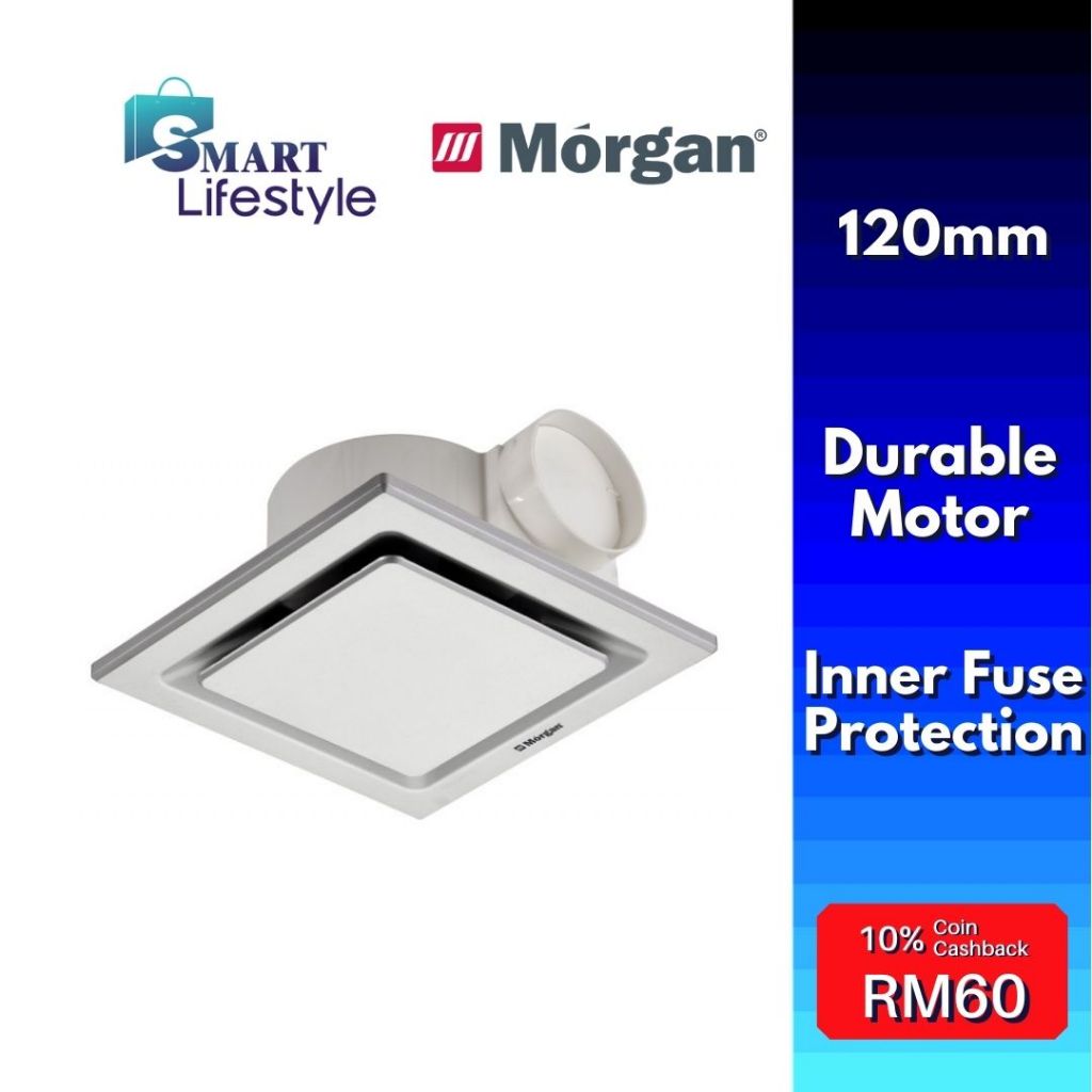 Morgan 120mm CEILING MOUNT VENTILATING FAN (SILVER) MVF-CA12XS | Shopee ...