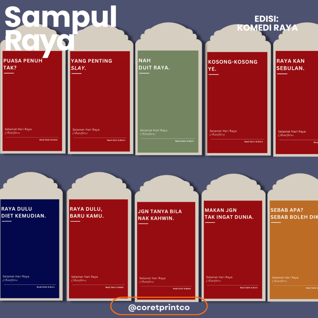 Sampul Raya Viral Minimalist 2024 Edisi Komedi Raya (10 keping/pkt ...