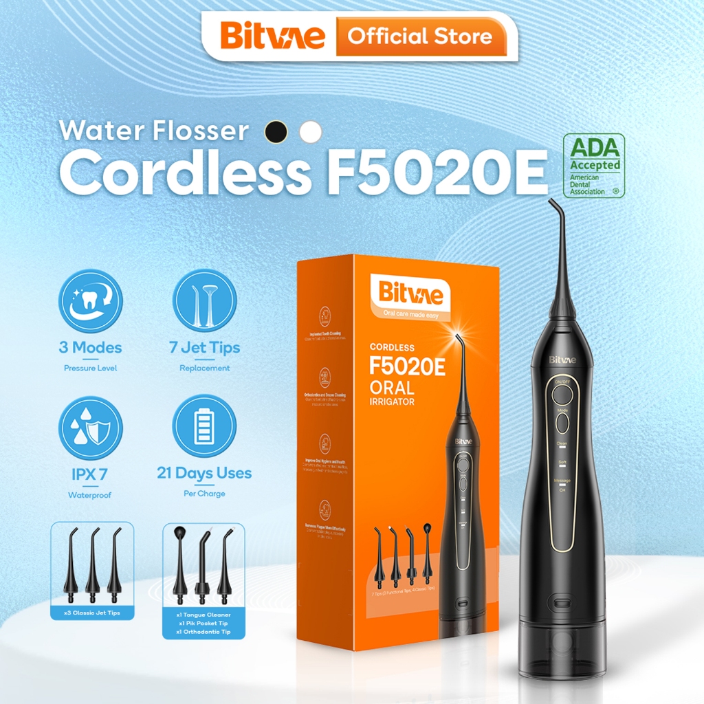 Bitvae F5020E Electric Water Flosser (7 nozzles/300ml) | Shopee Malaysia