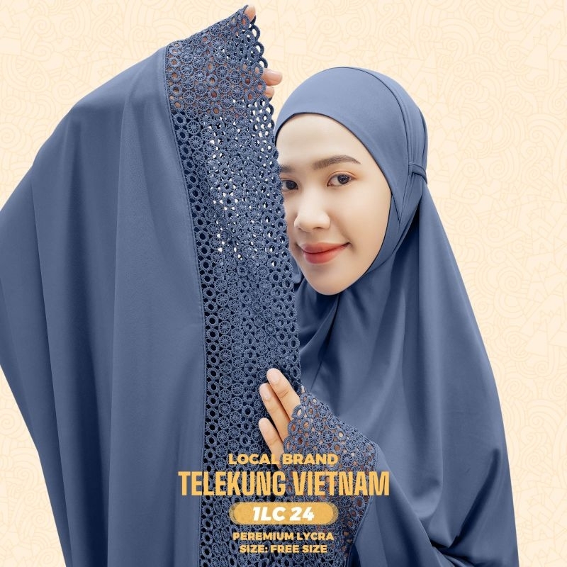Telekung Lycra material sejuk premium quality (1 set telekung & kain ...