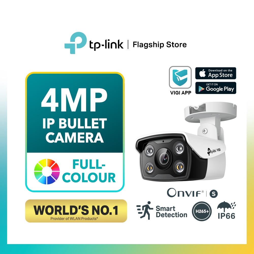 TP-Link 4MP AI CCTV VIGI C340 & C340-W - Outdoor Full-Color Ultra-HD Bullet IP Network Camera ...