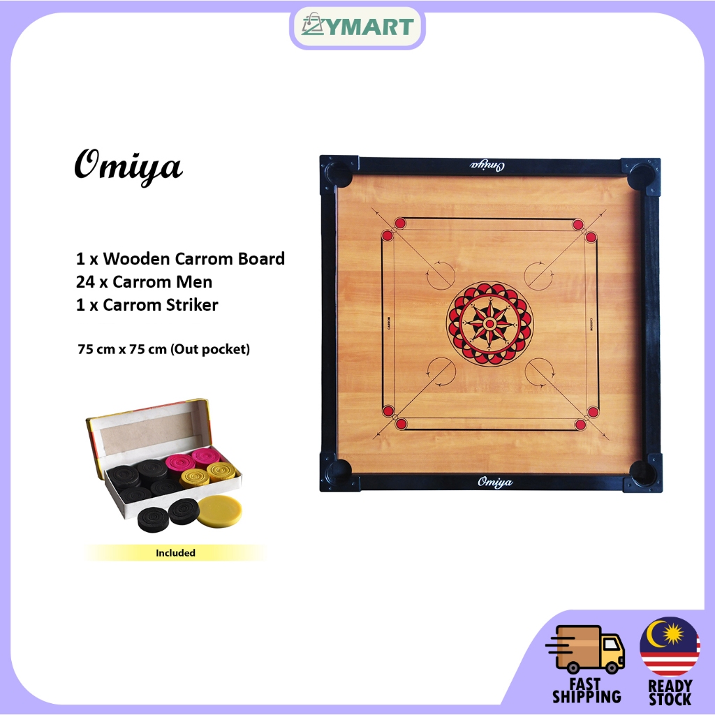 Classic Wooden Carrom Board 75cm x 75cm (Out Pocket) [Free Carrom Men & Carrom Striker] | Shopee ...