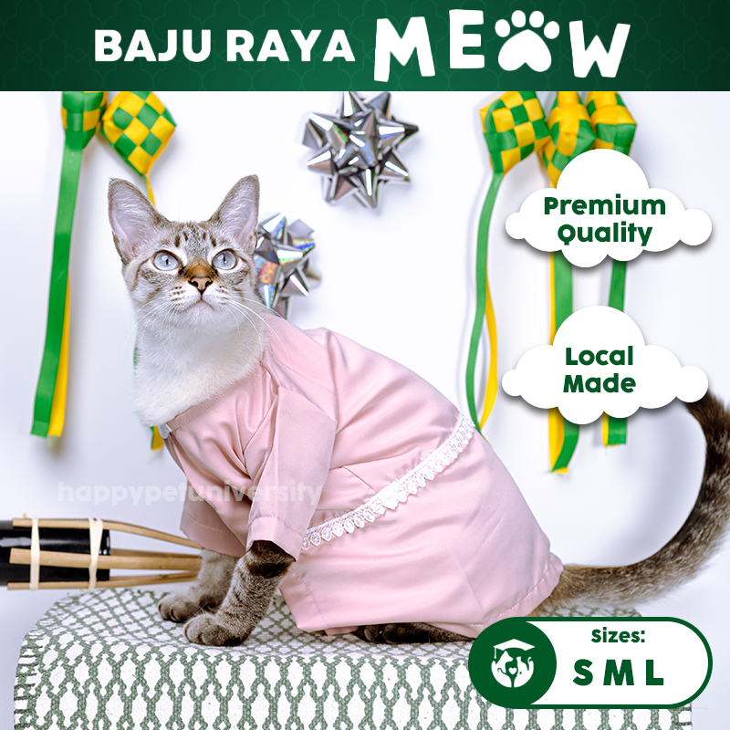 [BUATAN MAS] PINK Premium Baju Kurung Kucing Baju Melayu Baju Raya ...