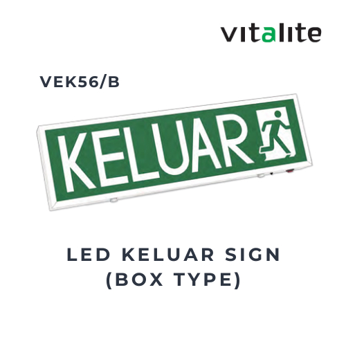 VITALITE VEK56/B LED Keluar Sign BOX TYPE Exit Sign Board Papan Keluar ...