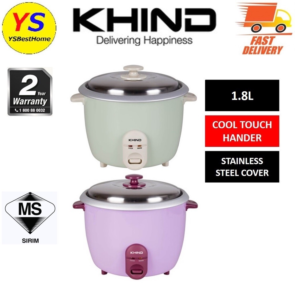 Khind 1.8L Electric Rice Cooker RC718 (RANDOM COLOUR) | Shopee Malaysia