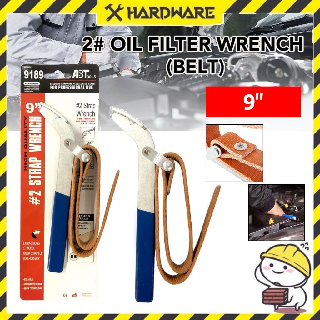 9" 2# OIL FILTER WRENCH BELT CHAIN/OPENER STRAP WRENCH LEATHER FILTER ...
