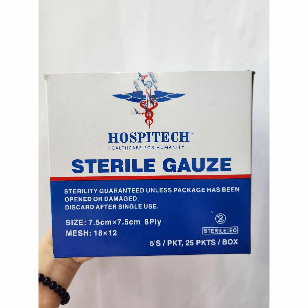 Hospitech Sterile Gauze Swabs/Pad 8ply 7.5CMX7.5CM (5'SX25PKT) | Shopee ...