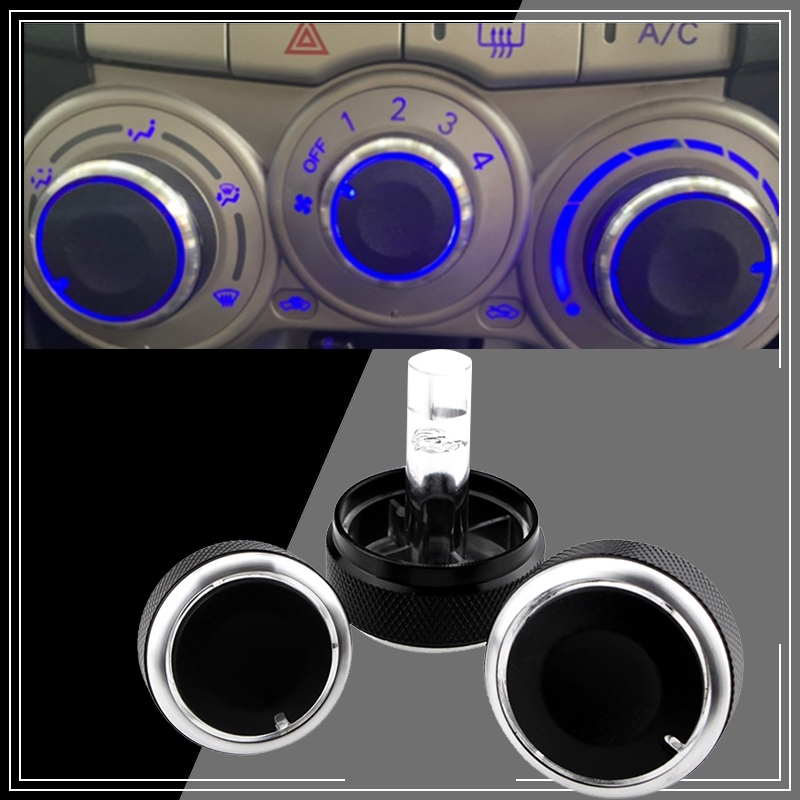 3pcs Perodua Myvi Aircond Knob 1st Gen 2005-2010 Aluminium Alloy Black ...