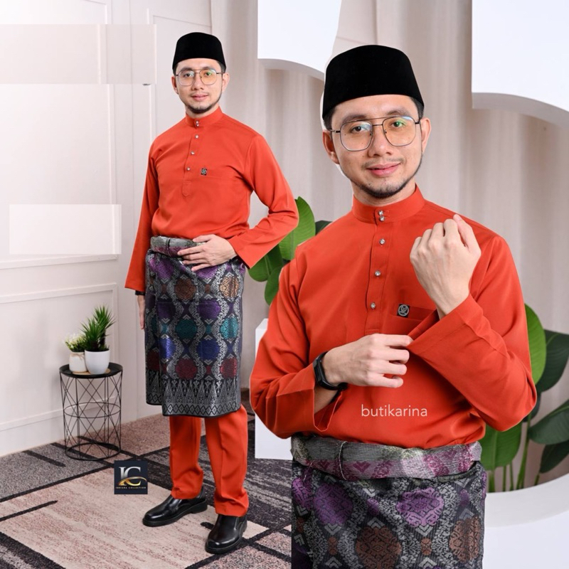 BAJU MELAYU OREN BRICK EXCLUSIVE EDITION | Shopee Malaysia
