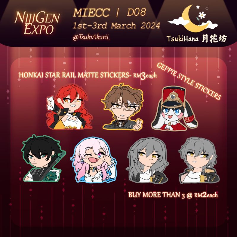 [CLEARANCE] HONKAI STAR RAIL Geppie Drawing Style Stickers [Matte ...