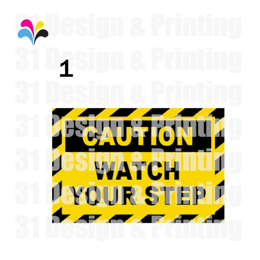 Caution warning label sticker Watch your step floor slippery when wet ...