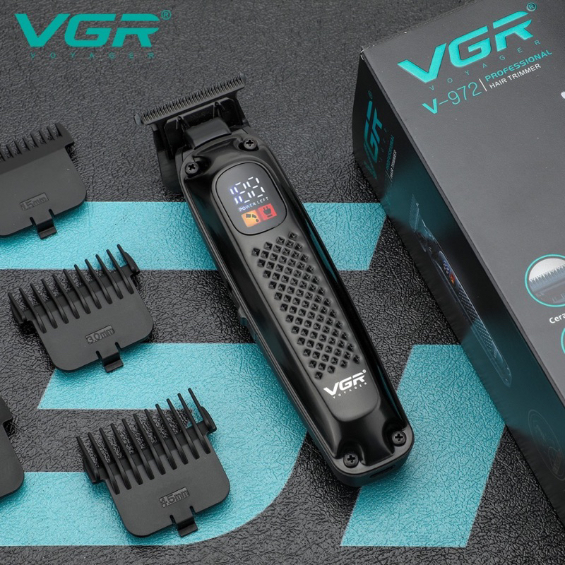 VGR Engraved Hair Trimmer Ceramic Blade Haircut Barber Rechargeable ...