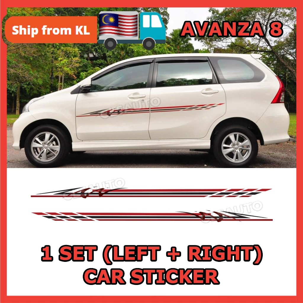 Toyota Avanza Sticker Body Car Side Lining Stripe 1 Set Left Right ...