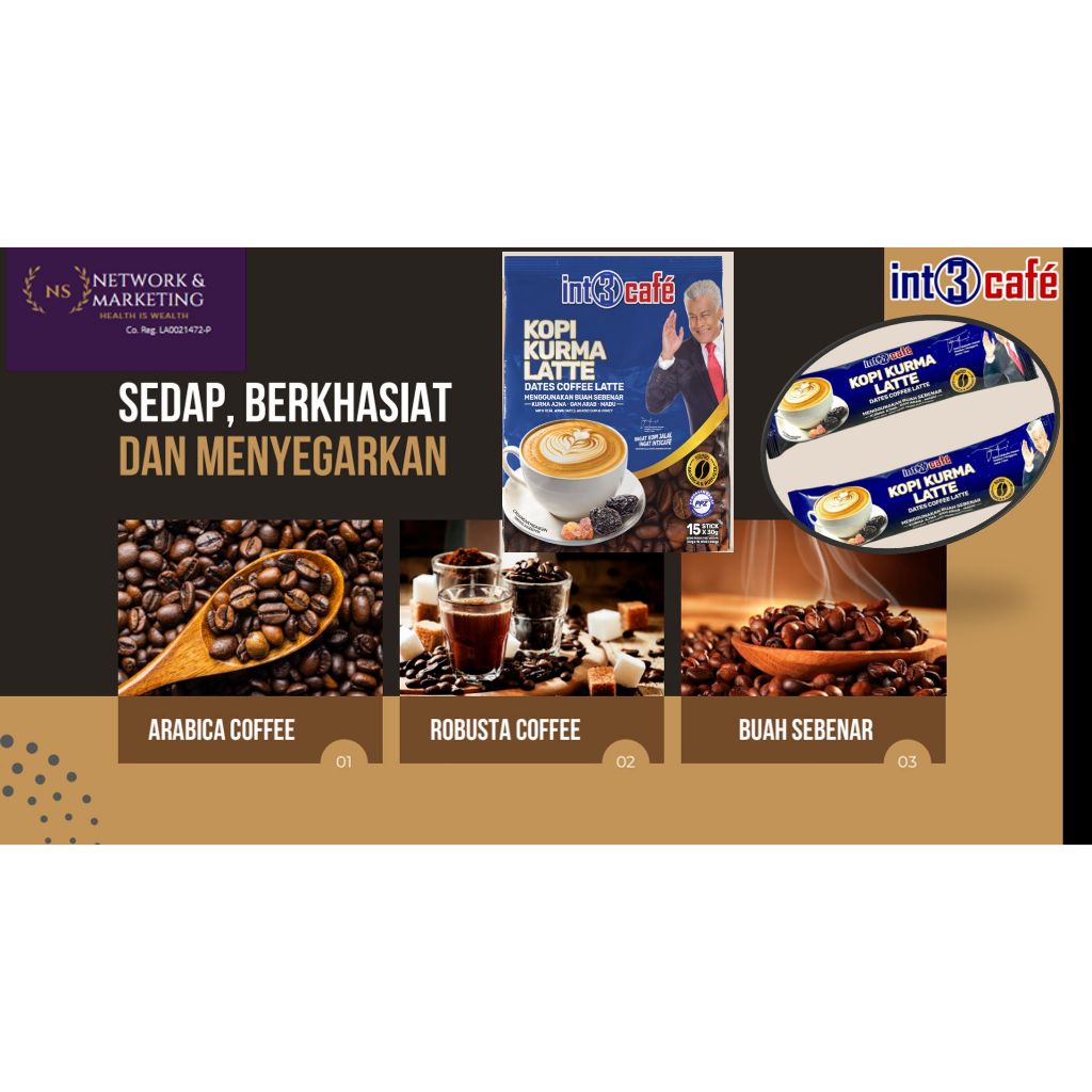 INT3EE KOPI KURMA LATTE 5 in 1 Campuran Kopi Arabica & Robusta, Kurma ...