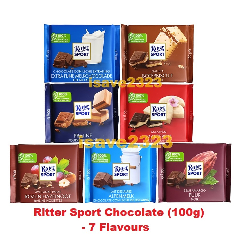 {BUY AT YOUR OWN RISK} Ritter Sport Chocolate Germany (100g) - 7 ...