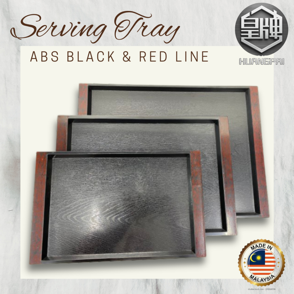 Serving Tray ABS Black & Red Line/ Tray Hidang Makanan & Minuman ...