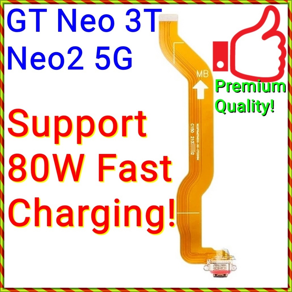 (80W Fast Charge) NEW ORI Charging Port Board Flex Ribbon Realme GT Neo ...