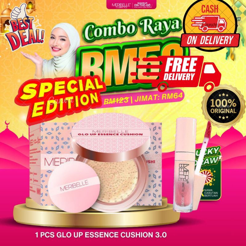 READY STOCK SET COMBO MERIBELLE WITH GLO UP ESSENCE CUSHION 6 IN 1 @ BB ...