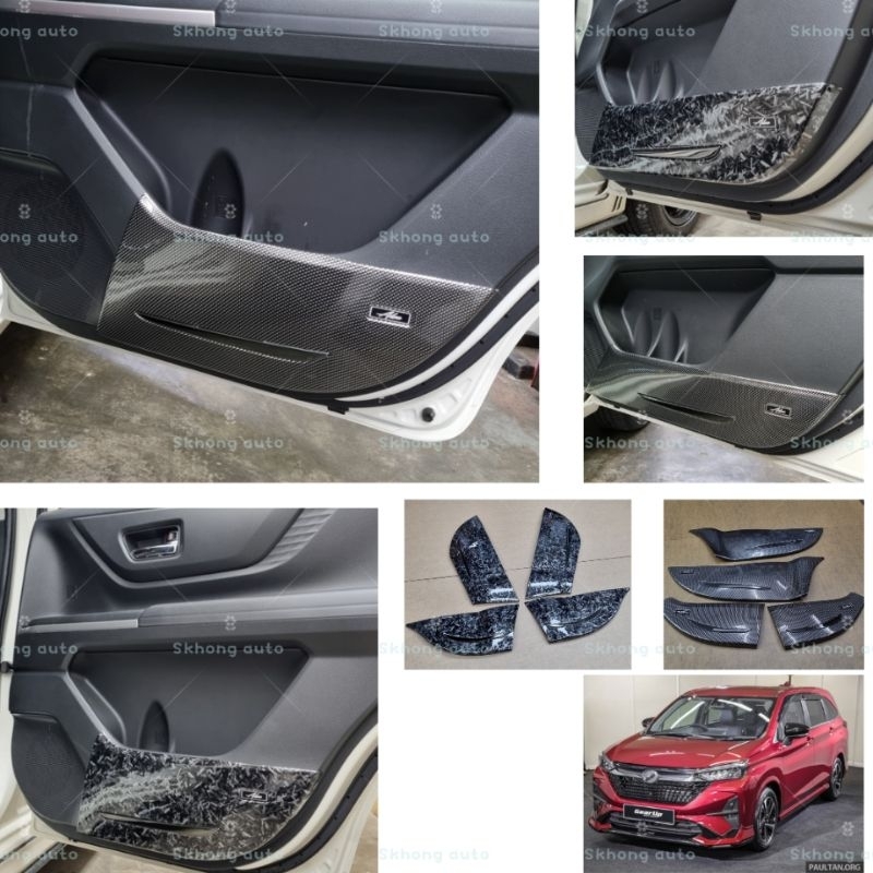Perodua alza new 2022-2025 forged carbon fiber door trim panel frame ...