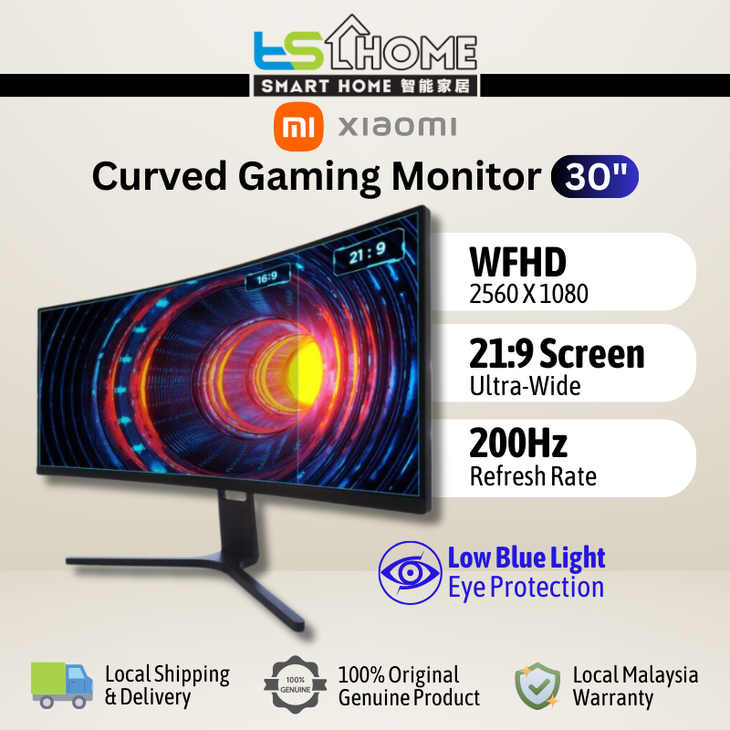 Xiaomi Redmi Curved Gaming Monitor 30" 200HZ Refresh Rate 21:9 ...