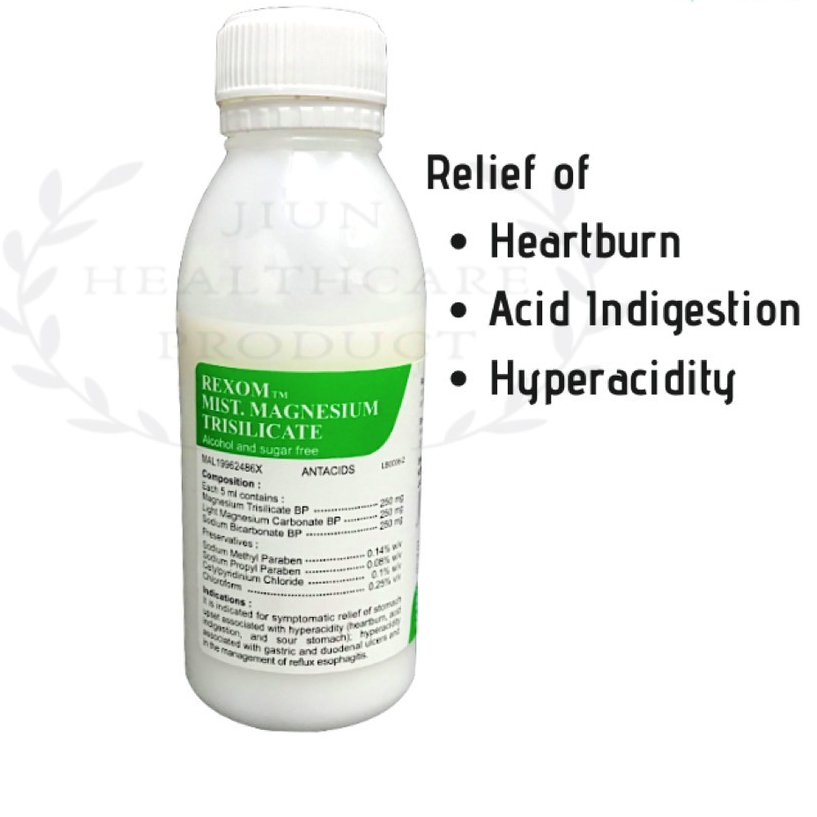 REXOM MAGNESIUM TRISILICATE GASTRIK / GERD / ANGIN / SEBU PERUT 120ML ...