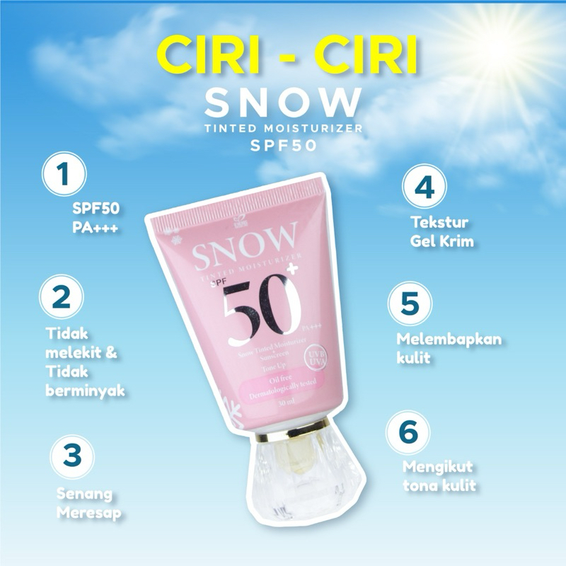SNOW TINTED SUNSCREEN SPF50 + MOISTURISER VIRAL DHERBS | Shopee Malaysia