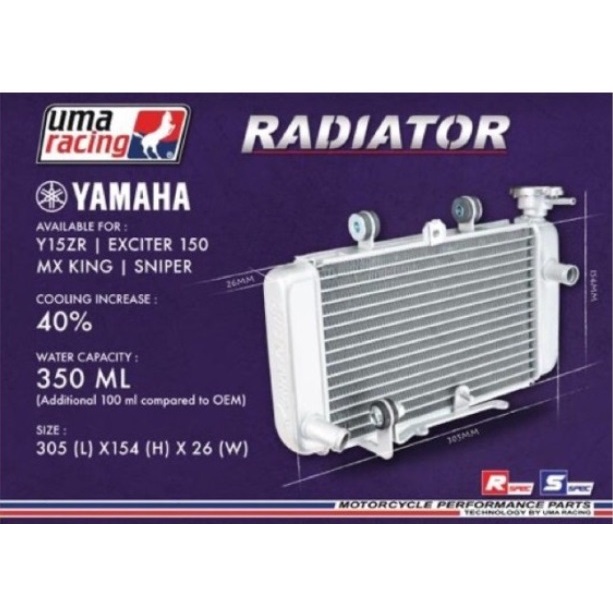 UMA RACING RADIATOR Y16 / Y155 / LC135 LC 4S 5S / Y15ZR / RS150 / RSX ...