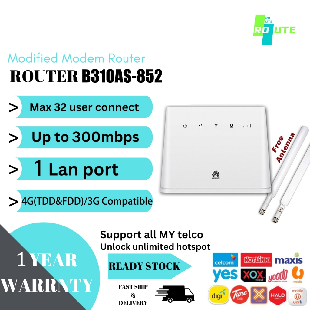 NEW 4G LTE Modem Modified Unlimited Hotspot Huawei B310AS-852 B315S-607 ...