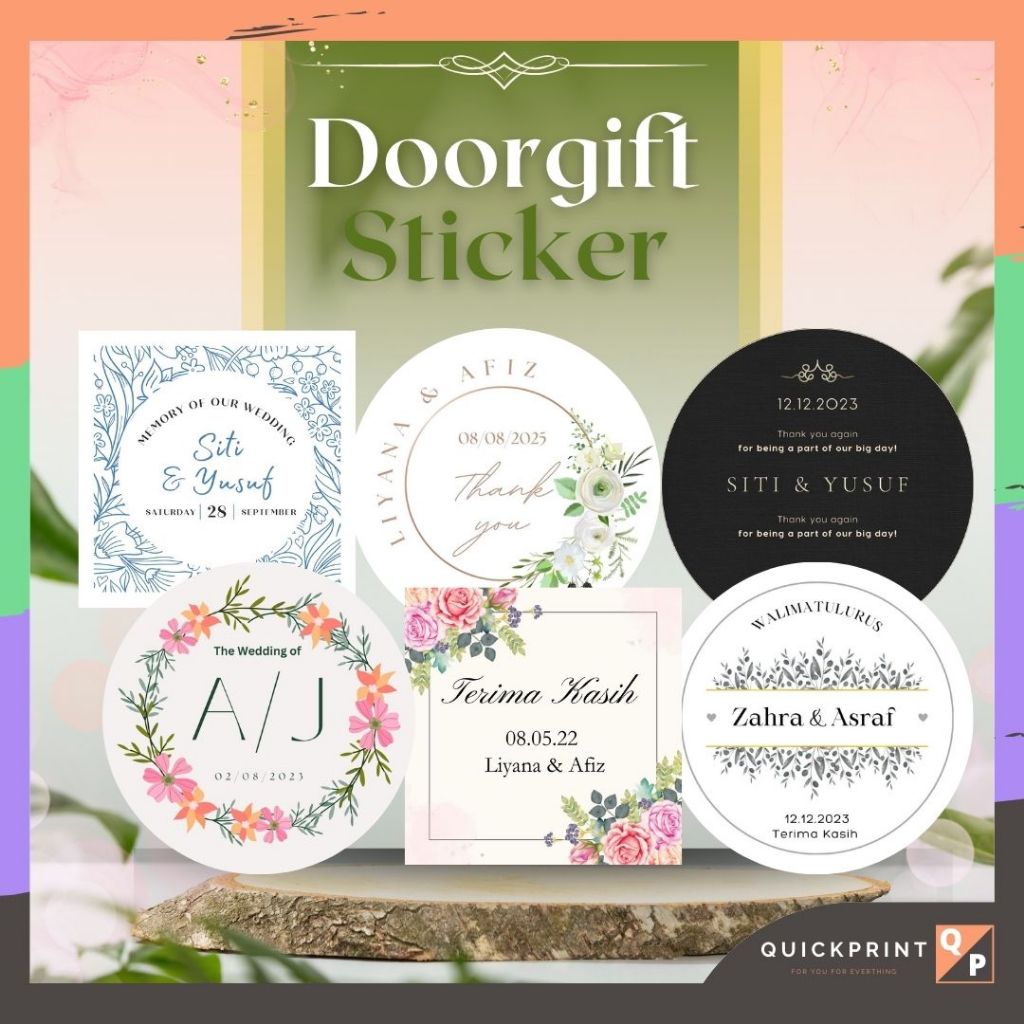 Doorgift Sticker/Sticker Kahwin/Wedding Doorgift Sticker/Wedding ...