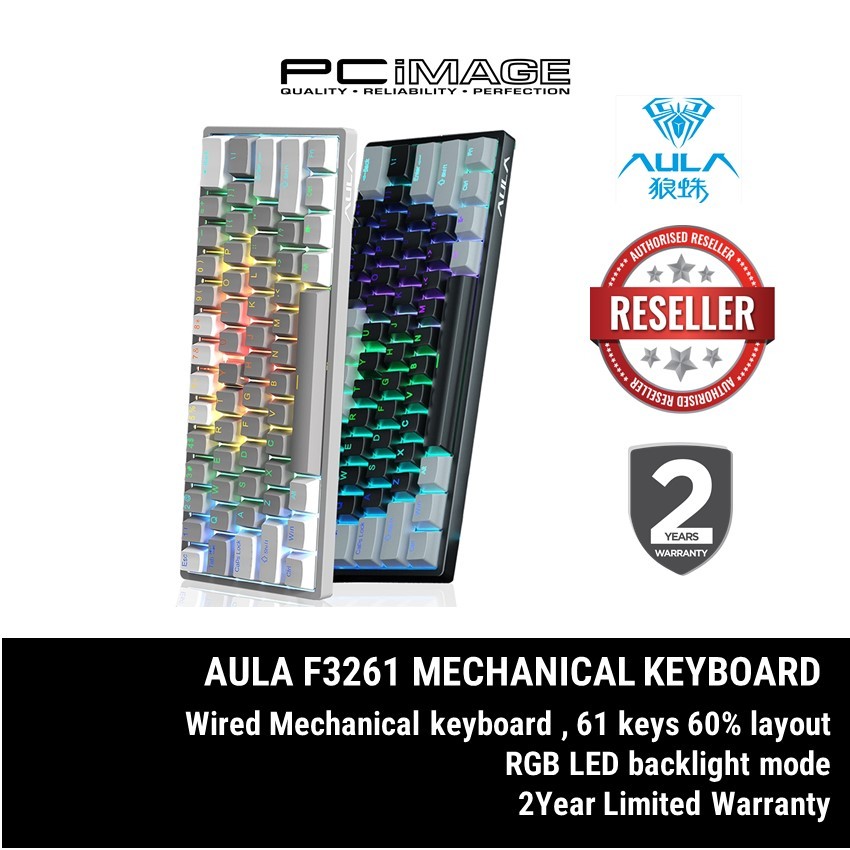 AULA F3261 HOT SWAPPABLE MECHANICAL BLUE SWITCH \ RED SWITCH GAMING ...