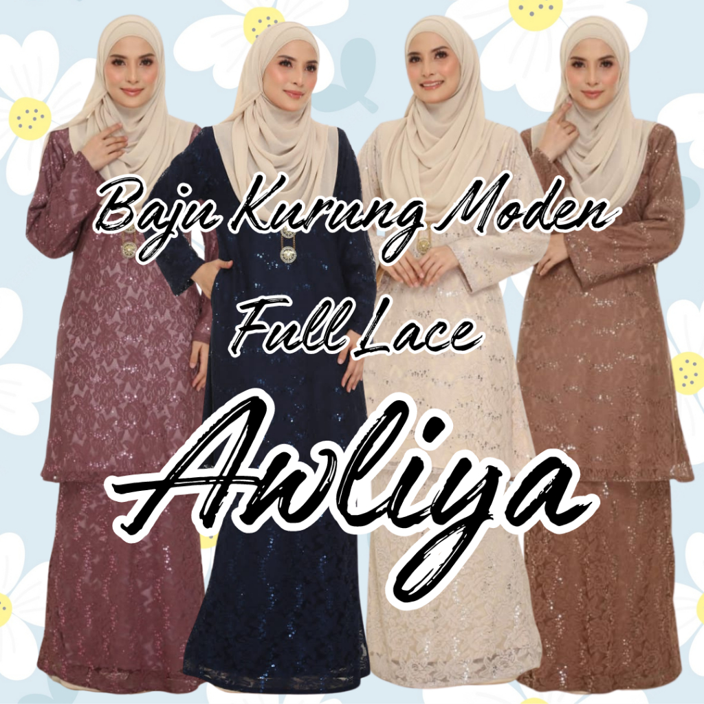 Baju Kurung Moden Full Lace Awliya ( READY STOCK ) | Shopee Malaysia