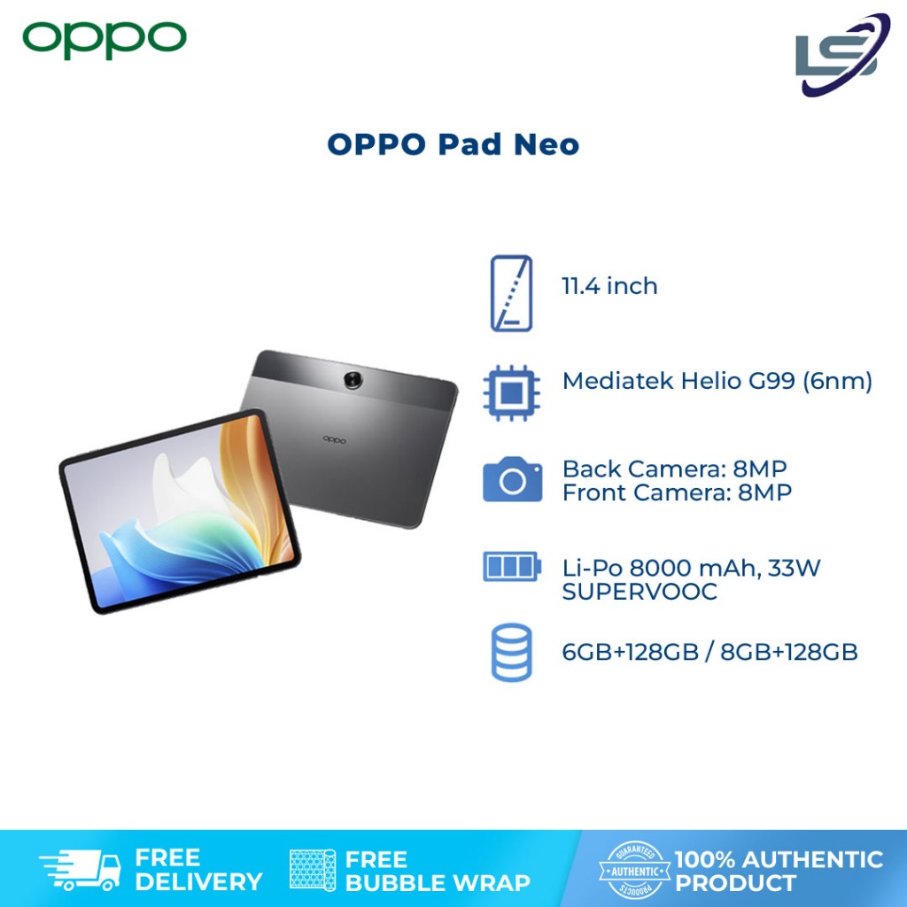 OPPO Pad Neo Wifi 6GB+128GB / Neo Lte 8GB+128GB | Super Battery, Super ...