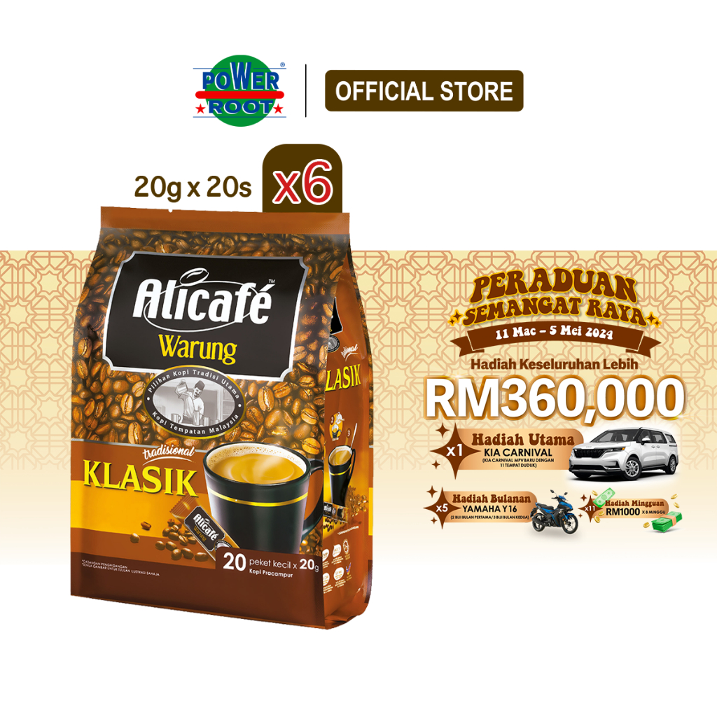 Alicafe Warung 3 in 1 Classic (20g x 20 Sachets/6 Packs) | Shopee Malaysia