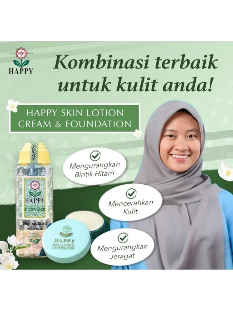 Original Happy Skin Lotion Happy Foundation Set Combo | Shopee Malaysia