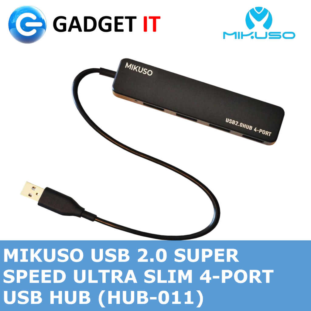 MIKUSO USB 2.0 SUPER SPEED ULTRA SLIM 4-PORT USB HUB (HUB-011) | Shopee ...