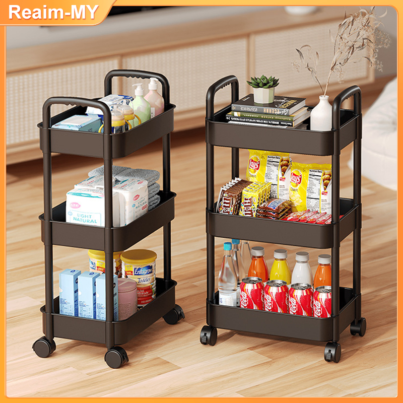 【Ready Stock】Multipurpose Storage Rack Trolley Rack with Wheel 3/4/5 ...