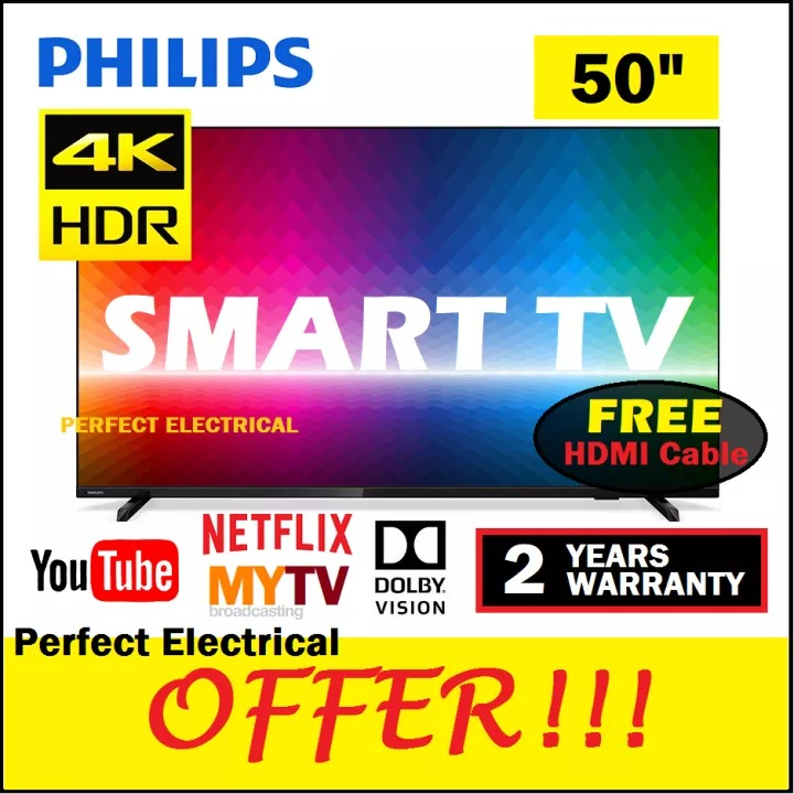 Philips 50 inch 50PUT7406 4K UHD HDR ANDROID Smart LED TV DOLBY VISION ...