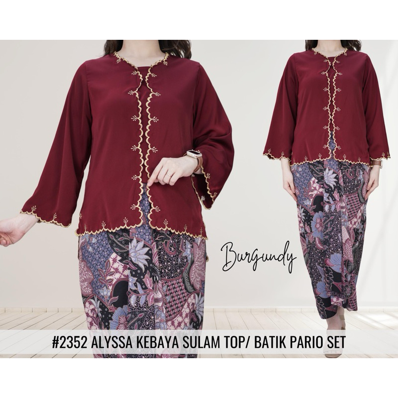 2352 ALYSSA KEBAYA SULAM TOP/ BATIK INSTANT PARIO SET | Shopee Malaysia