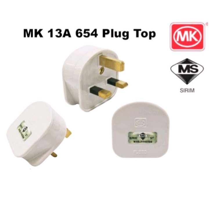 🔥READY STOCK🔥 MK 654 3 PIN 13A PLUG TOP (SIRIM APPROVED) | Shopee Malaysia