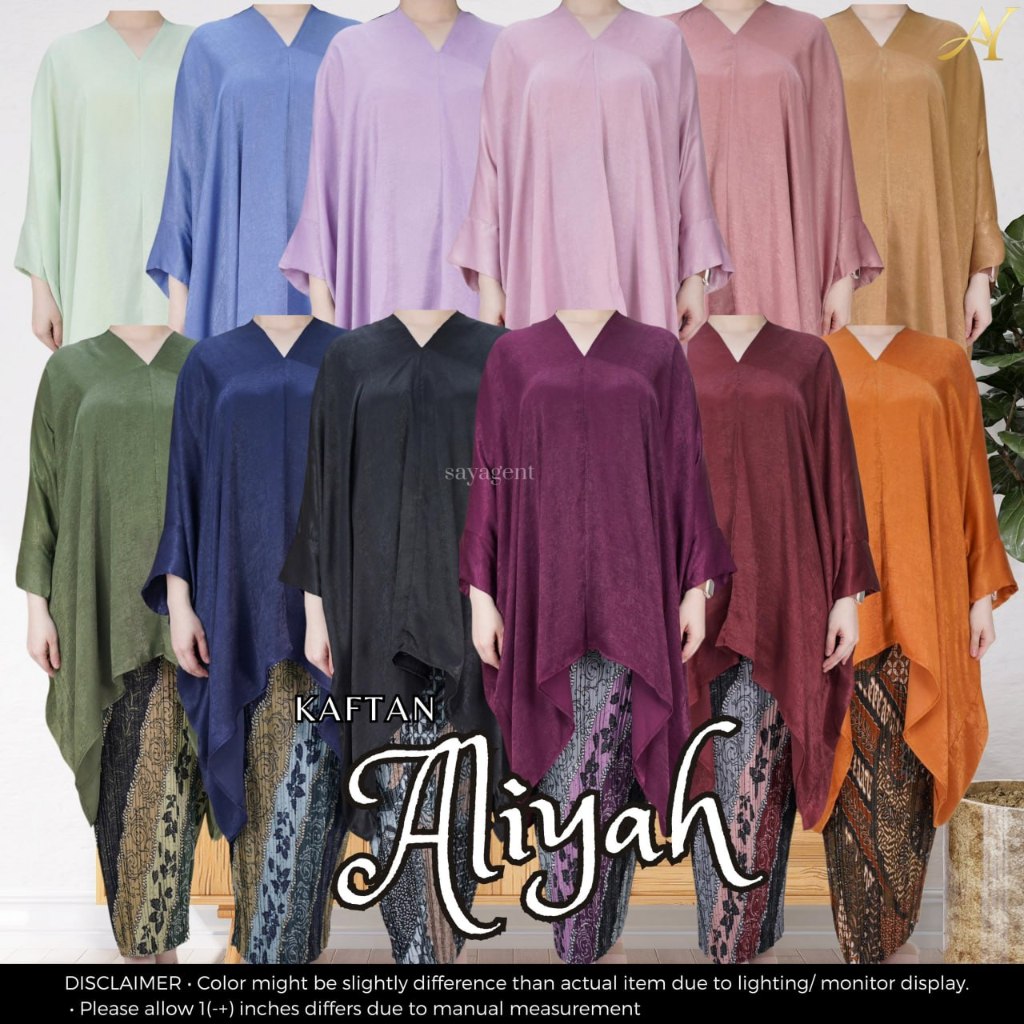 ALIYAH KAFTAN TOP/BATIK PLEATED SET BAJU RAYA VIRAL 2024 | Shopee Malaysia