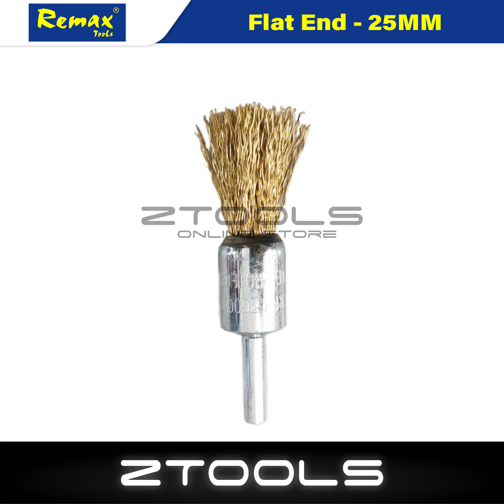 (ZTOOLS) 6mm (1/4") Heavy Duty Brass Coated Wire Drill Brush Flat & Point & Wheel & Steel Cup ...