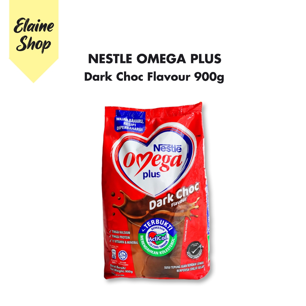 Nestle Omega Plus Dark Choc Flavour Low Fat Milk Powder 900g Coklat ...