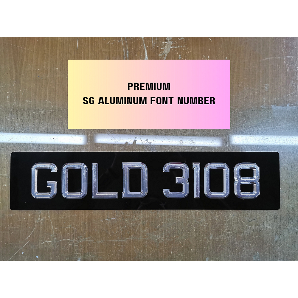 Singapore Premium Aluminium Font number plate SG pass font aluminium ...