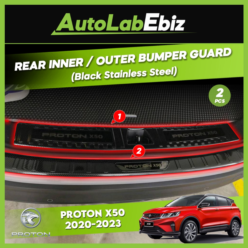 Proton X50 2020-20223 Rear Bumper Guard INNER / OUTER with Black ...