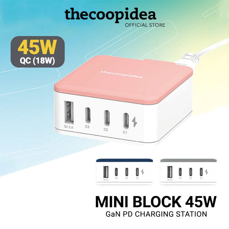 thecoopidea Mini Block PD Charging Station 3C1A Fast Charging Adapter ...