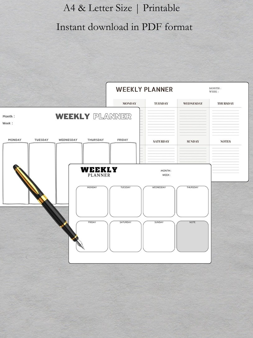 (Printable) Weekly Planner - A4 & Letter Size | Shopee Malaysia